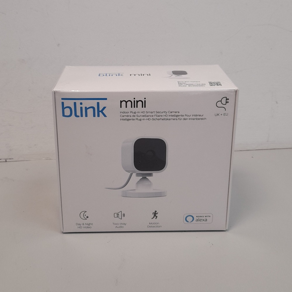New Blink Mini Indoor Plug-In HD Smart Security Camera - White - Own4Less